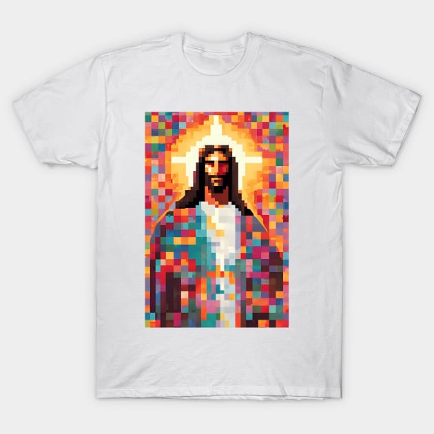 Jesus Christ pixelated pixel - Jesus Christ Pixel Art - T-Shirt | TeePublic